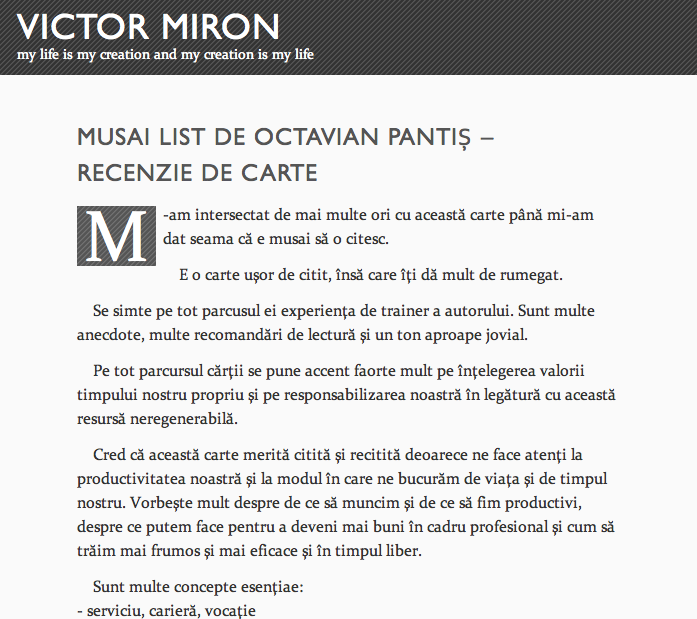 Recenzii | Cartea Musai List